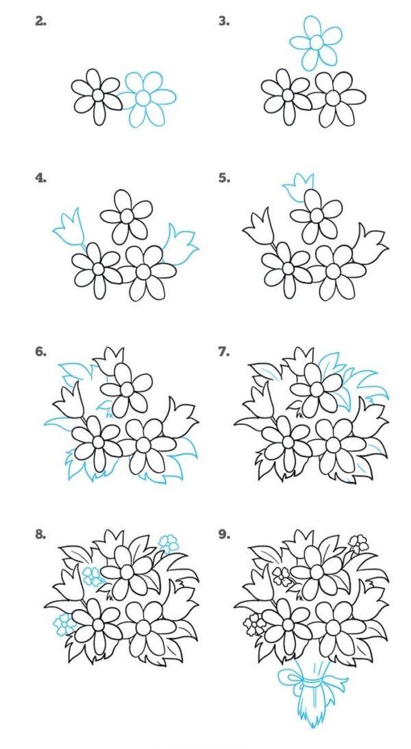 35+ Flower Drawings for Beginners- Step by Step | HARUNMUDAK