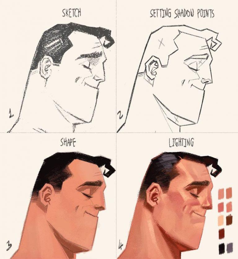 30+ Best Digital Art Face Drawing Tutorials - HARUNMUDAK