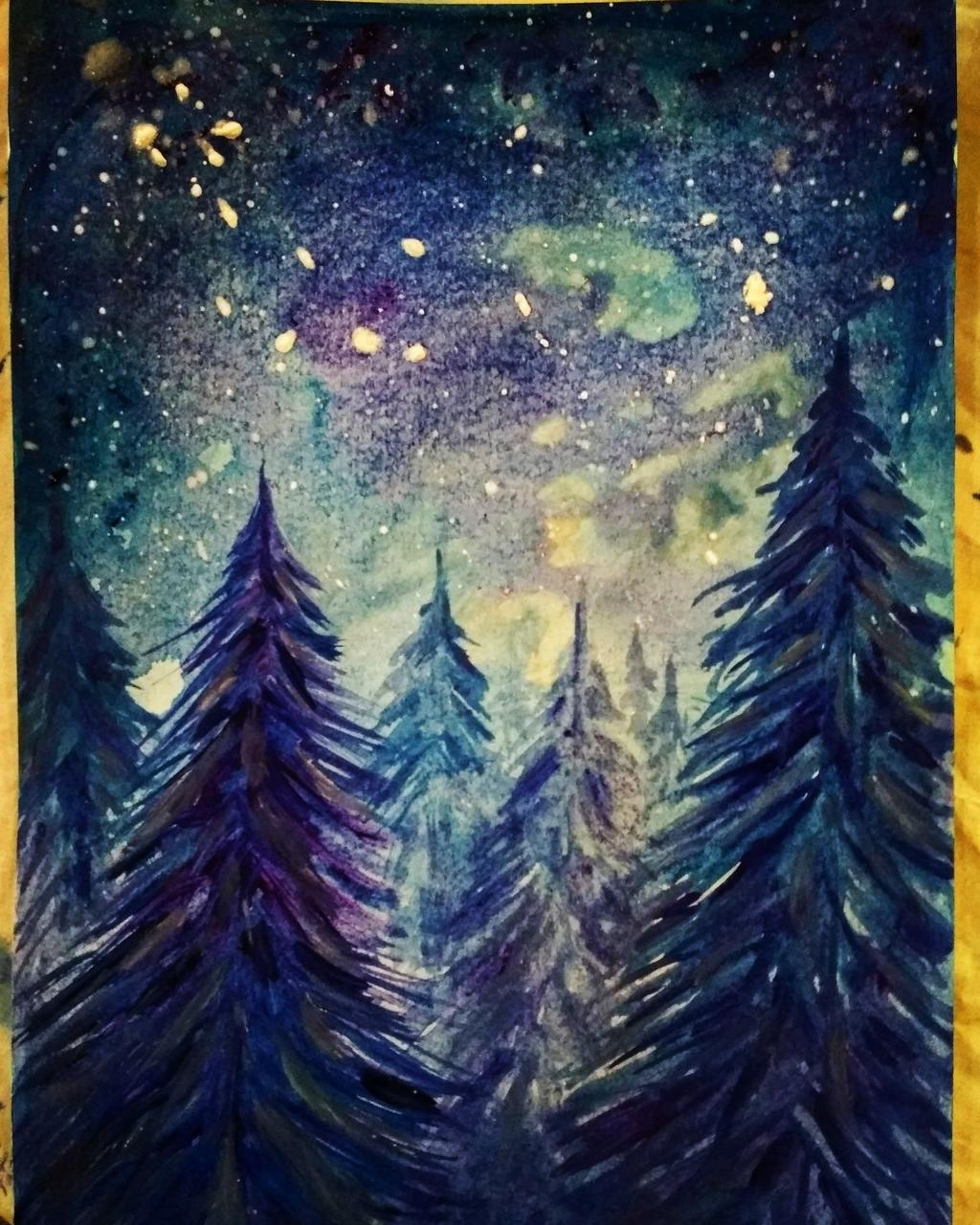 20+ Night Sky Painting Ideas | HARUNMUDAK