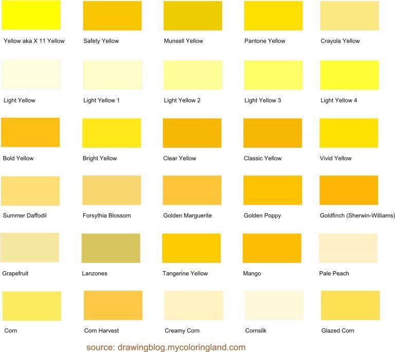 20+ Shades of Yellow Color Palette | HARUNMUDAK